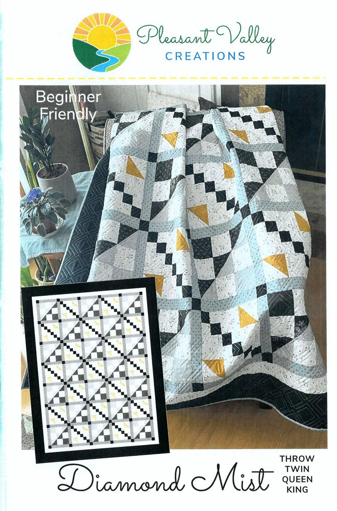 Pattern "diamond Mist Quilt Pattern" PVC470 by Pleasant Valley Designs ...