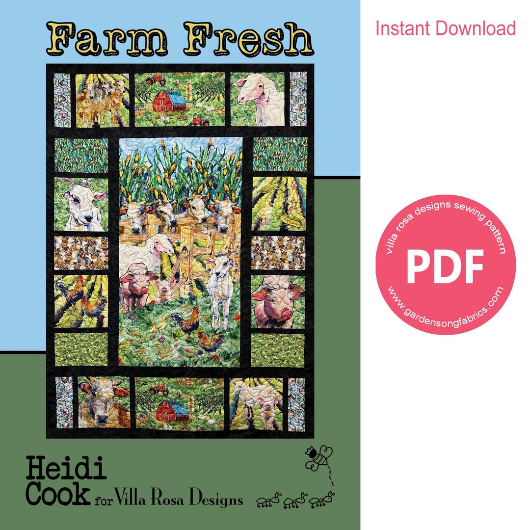 Pattern "farm Fresh" PDF Panel Quilt Pattern by Villa Rosa Designs ...