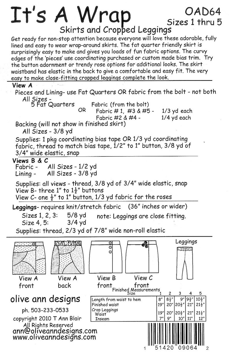 Pattern It's A Wrap Skirts & Cropped Legging Paper - Etsy