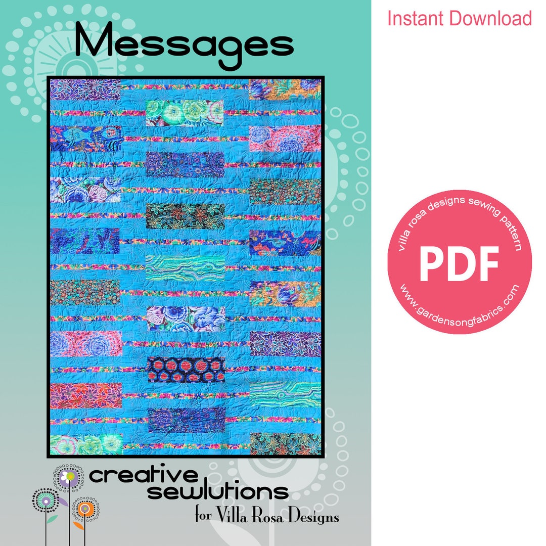 Digital Quilt Pattern "messages" PDF Quilt Pattern by Villa Rosa ...