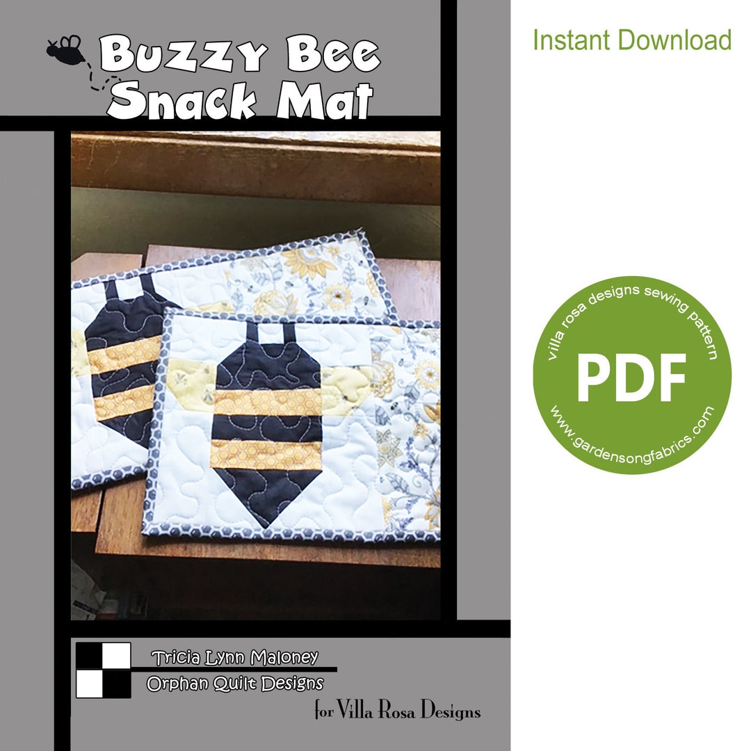 Pattern "buzzy Bee" PDF Snack Mat Pattern by Villa Rosa Designs - Instant Download - Etsy