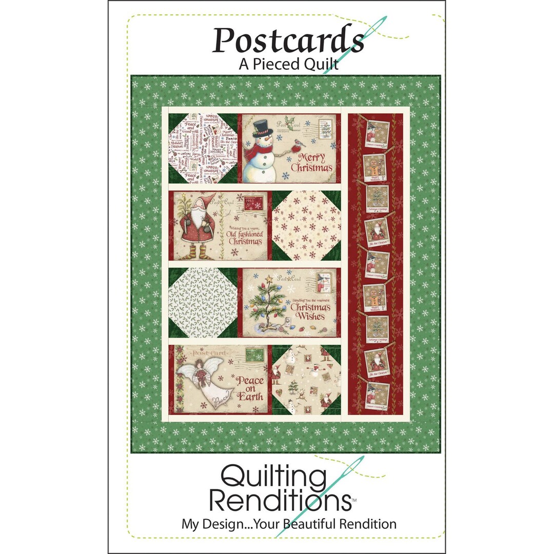 Pattern "postcards Quilt Pattern" QR1182 by Quilting Renditions Paper ...