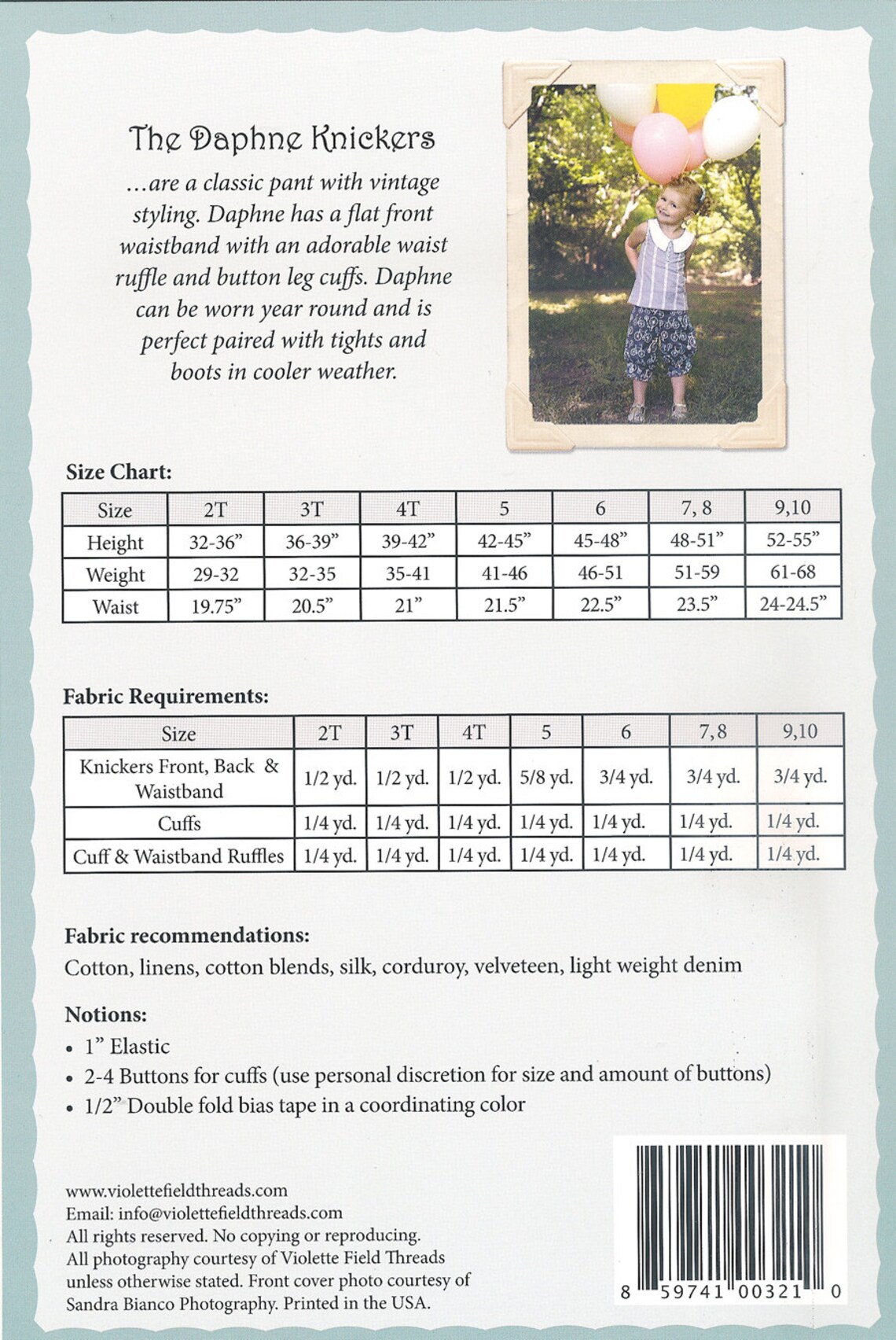 Pattern - Daphne Knickers Paper Sewing Pattern by Violette Field ...