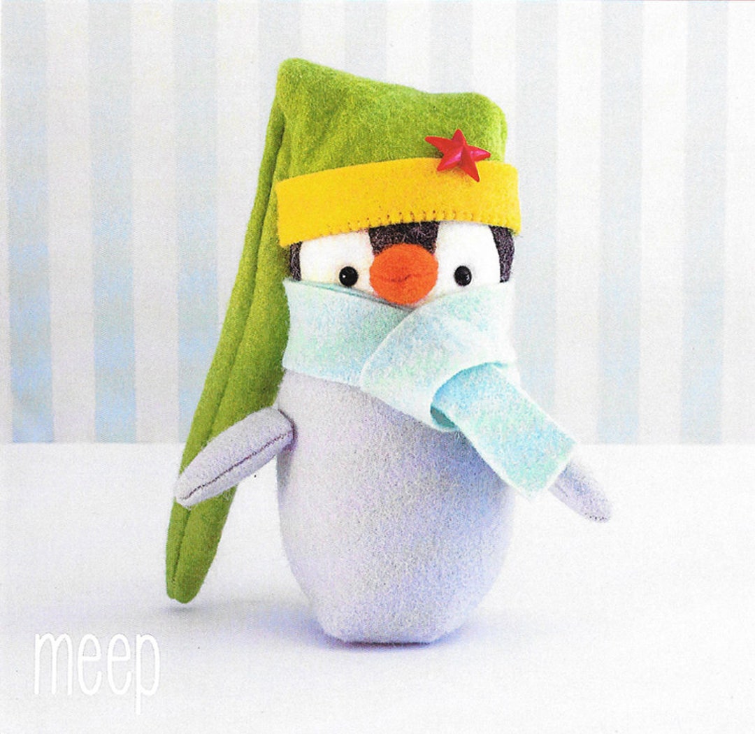 Pattern ''meep'' Penguin Stuffed Toy, Fabric Soft Sculpture Sewing ...