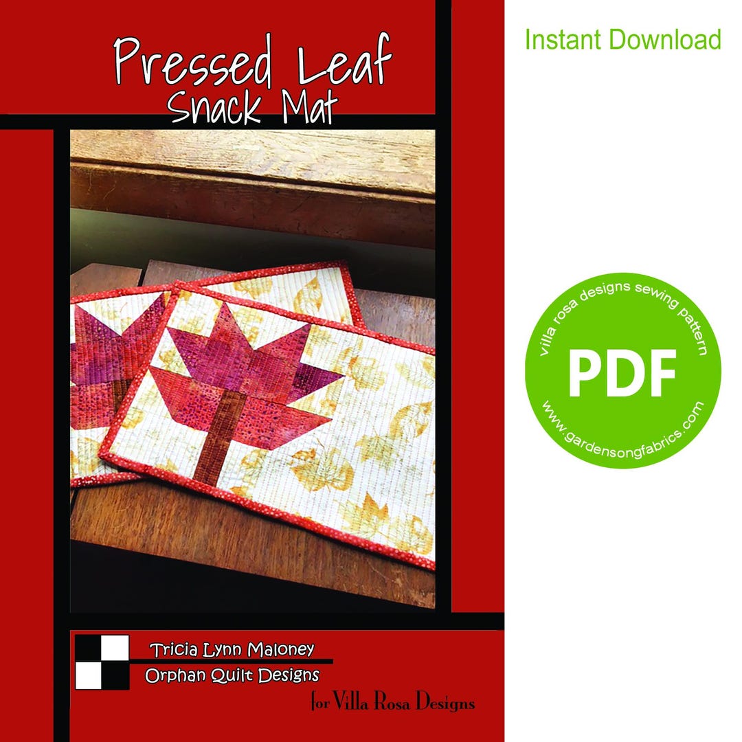 Pattern "pressed Leaf" PDF Snack Mat Pattern by Villa Rosa Designs ...