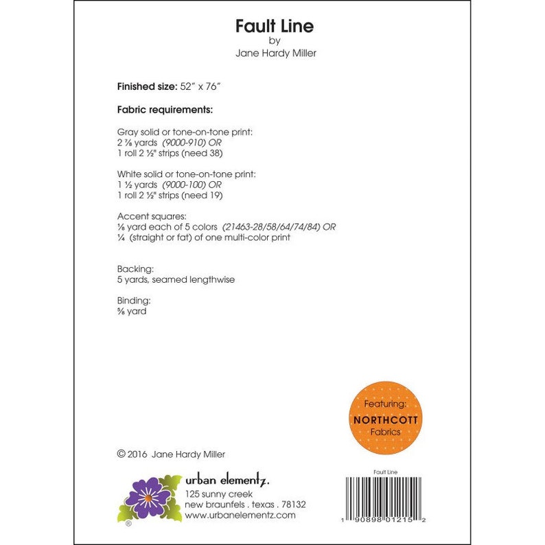 Pattern "fault Line" Quilt Pattern by Urban Elementz Paper Pattern ...