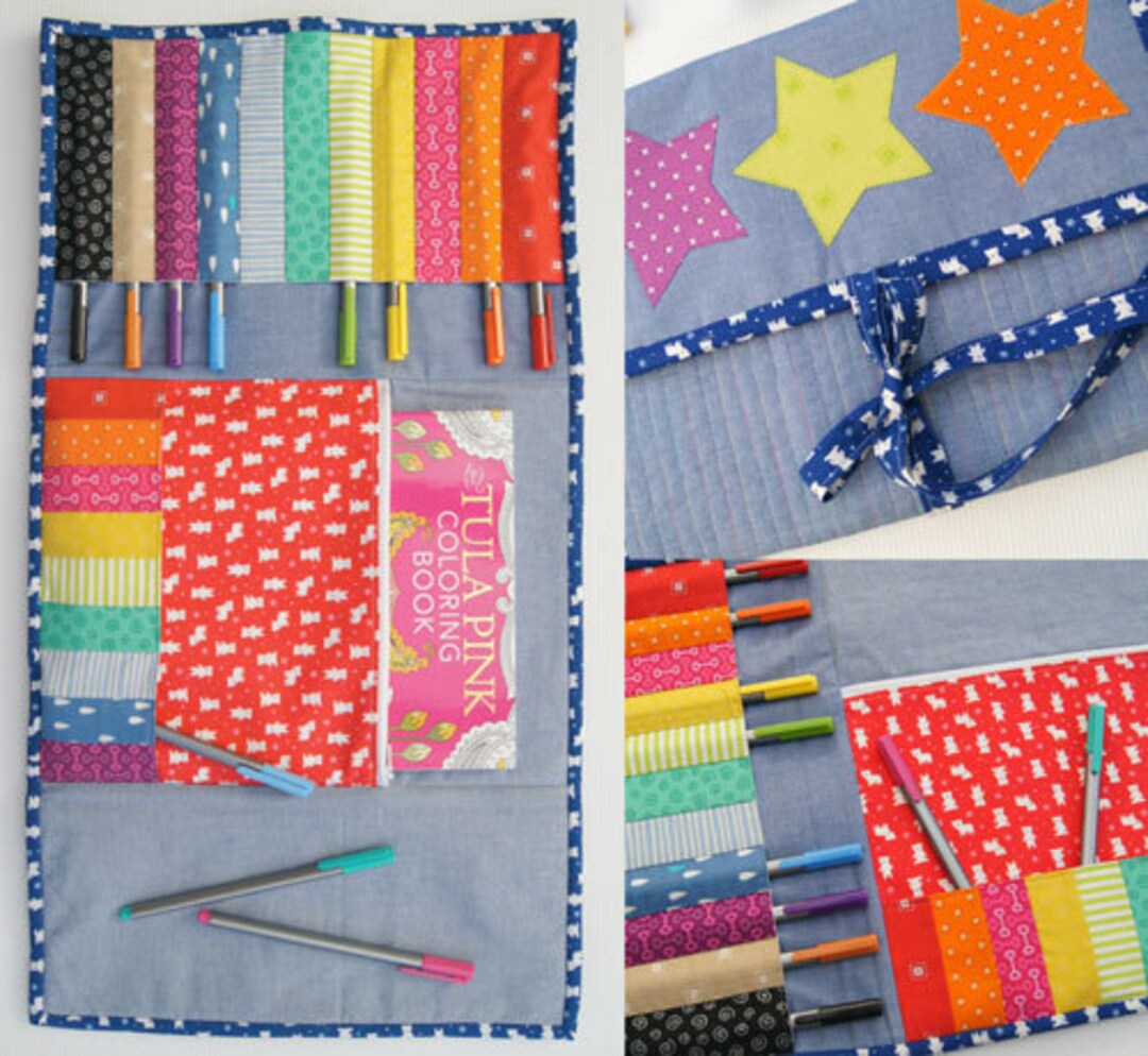 Pattern rainbow Drawing Folder by Sew Along SA009 Paper Pattern Crayon ...