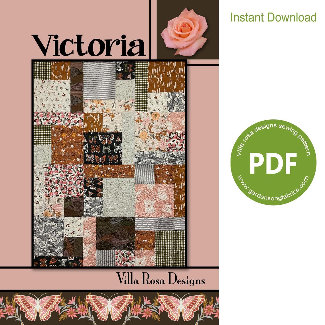 Pattern "victoria" PDF Quilt Pattern by Villa Rosa Designs - Instant ...