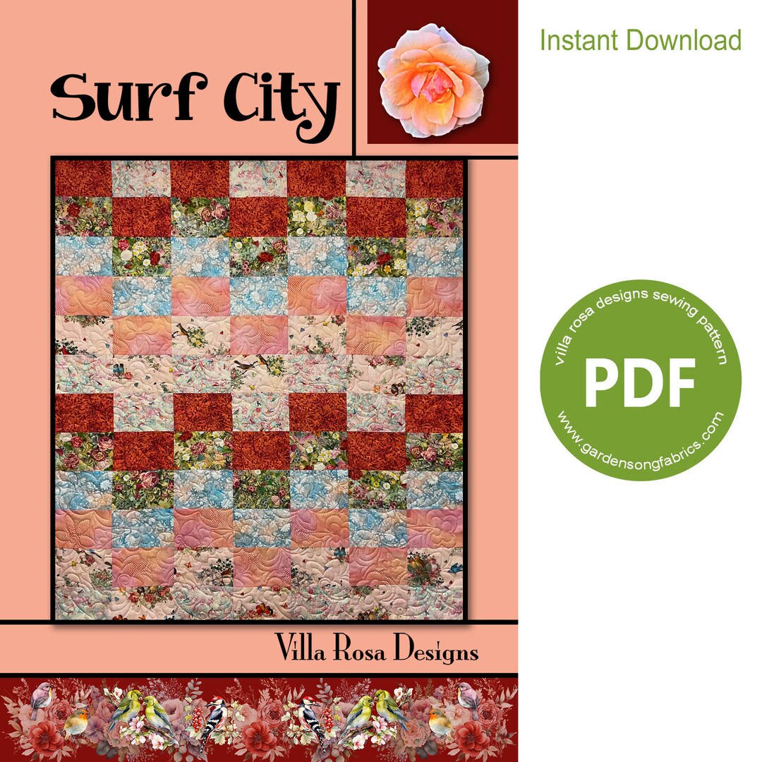 Pattern "surf City" PDF Quilt Pattern by Villa Rosa Designs - Instant ...