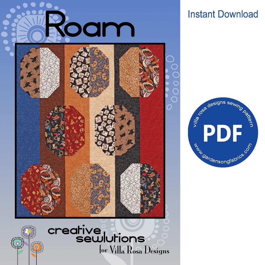 Pattern "roam" PDF Quilt Pattern CS007 by Villa Rosa Designs - Instant ...