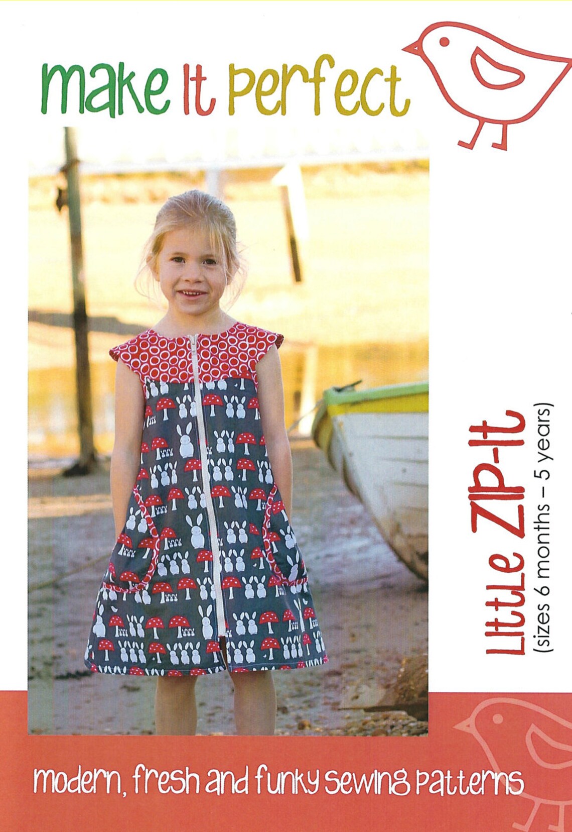 Pattern Zip-It Girl's Dress Pattern by Make It | Etsy
