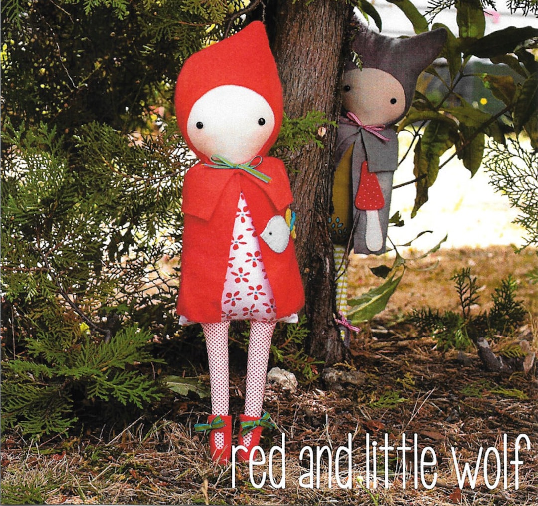 Pattern ''red and Little Wolf'' Doll, Fabric Soft Sculpture Sewing ...
