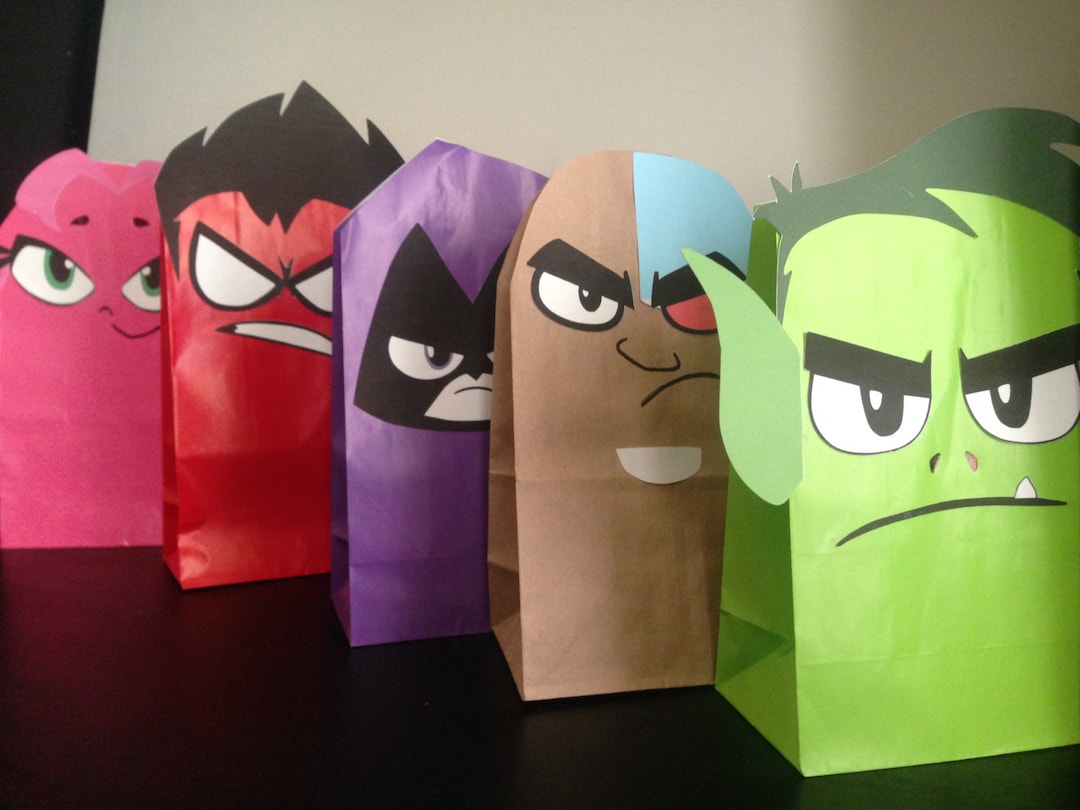 Teen Titans Printables for Gift Sacks (color) - Etsy