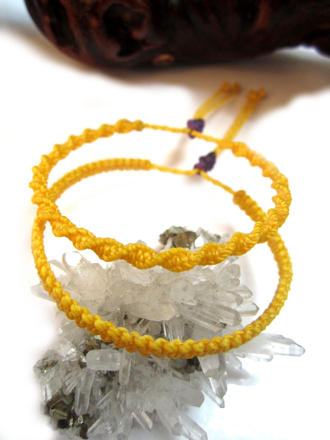 X2 Yellow Friendship Bracelet/bohemian/flat & Spiral Wristbands ...