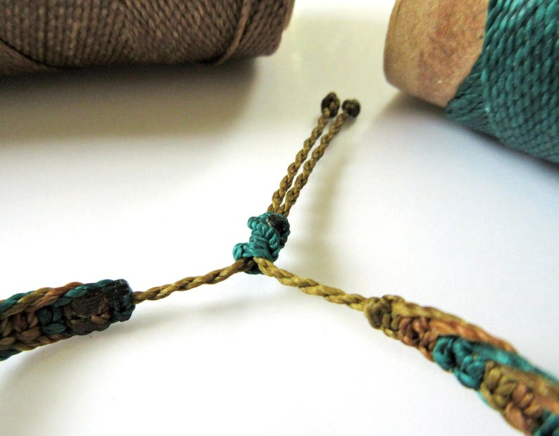 Forest Green & Brown Friendship Bracelet/bohemian/surf/unisex Flat Cord ...