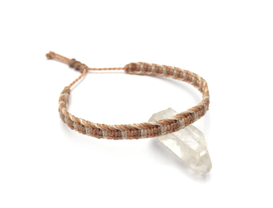 Beige & Cream/ivory Bracelet Handmade With Waxed Cords. Adjustable ...