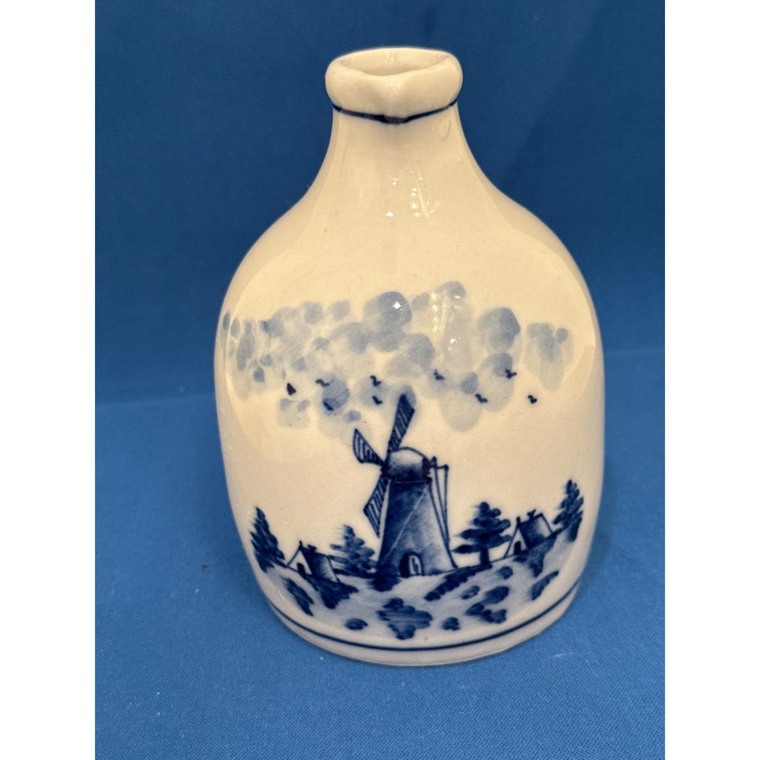 Small Delft Holland Windmill Pitcher Signed - Etsy