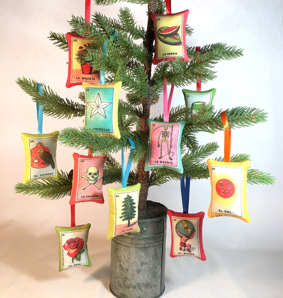 Vintage Mexican Loteria Christmas Ornaments Mexican Christmas, Xmas ...