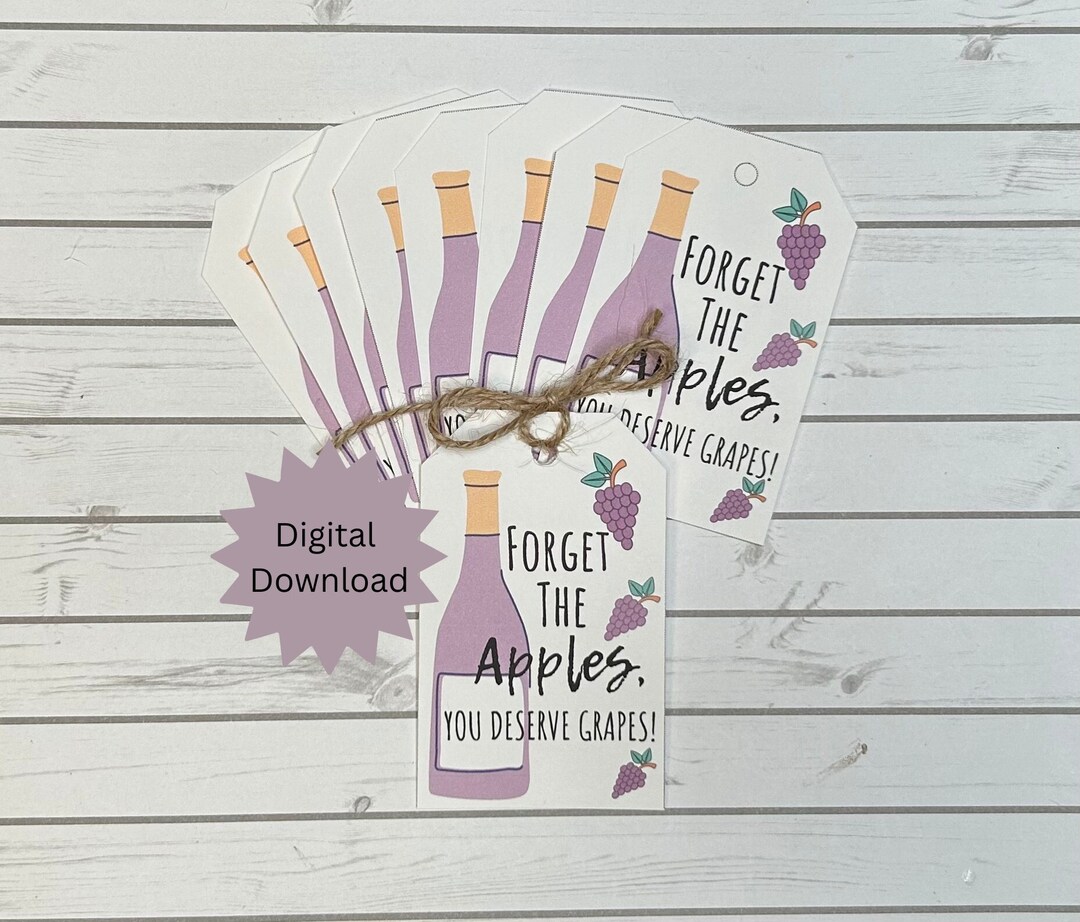 Teacher Appreciation Gift Tags: Wine Thank You (digital Download) - Etsy