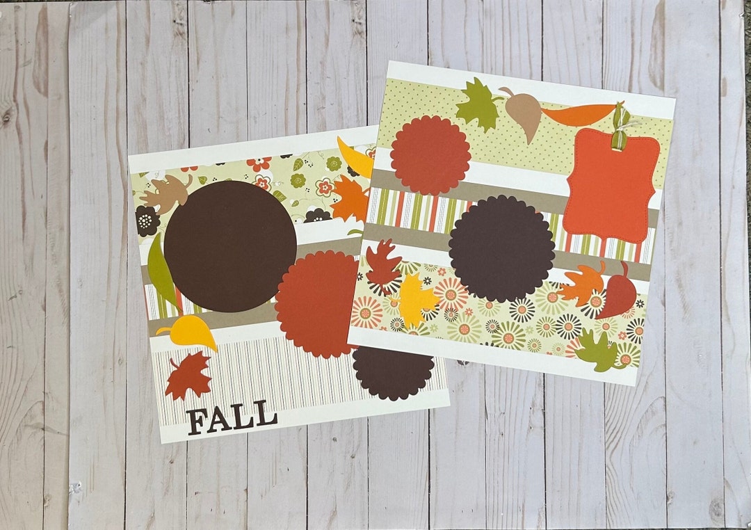 Fall Scrapbook Layout, Autumn Leaves Scrapbook Page. 12 X 12 Fully ...