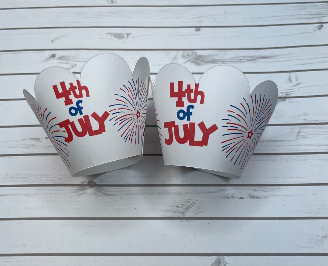 4th of July Cupcake Wrappers Fireworks Party Decor Patriotic - Etsy