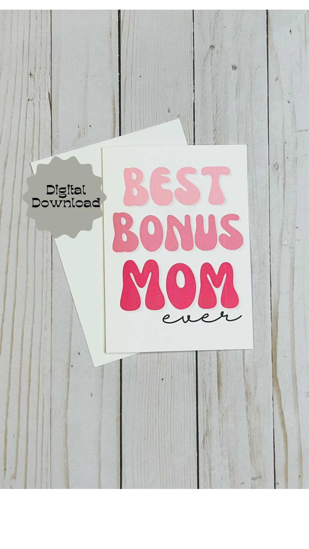Printable Bonus Mom Card, Printable Card for Mother's Day, Best Bonus ...