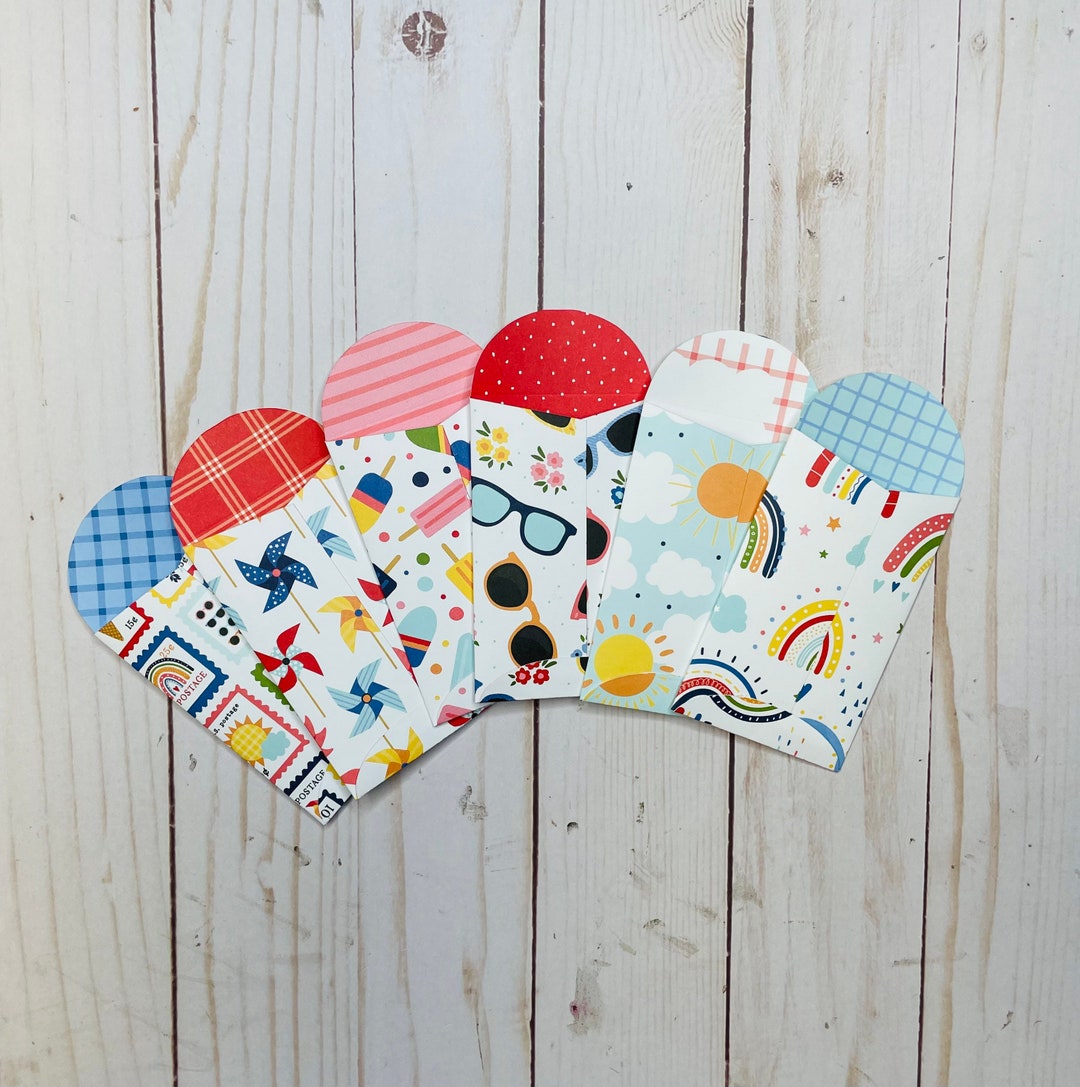 Summer Gift Card Envelopes: Scrapbook Paper Party Favors (set of 6) - Etsy