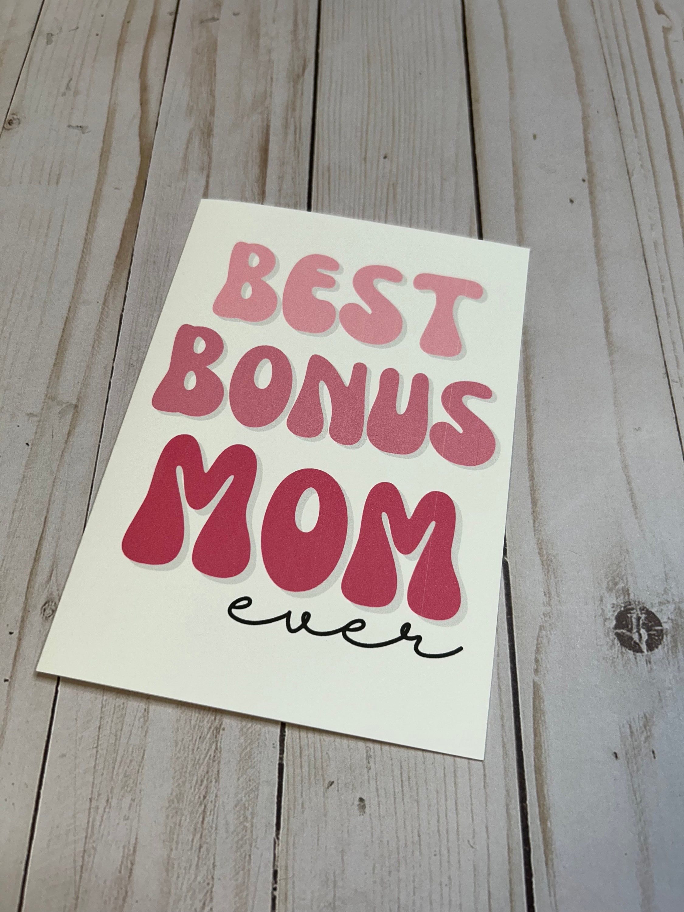 Printable Bonus Mom Card, Printable Card for Mother's Day, Best Bonus ...