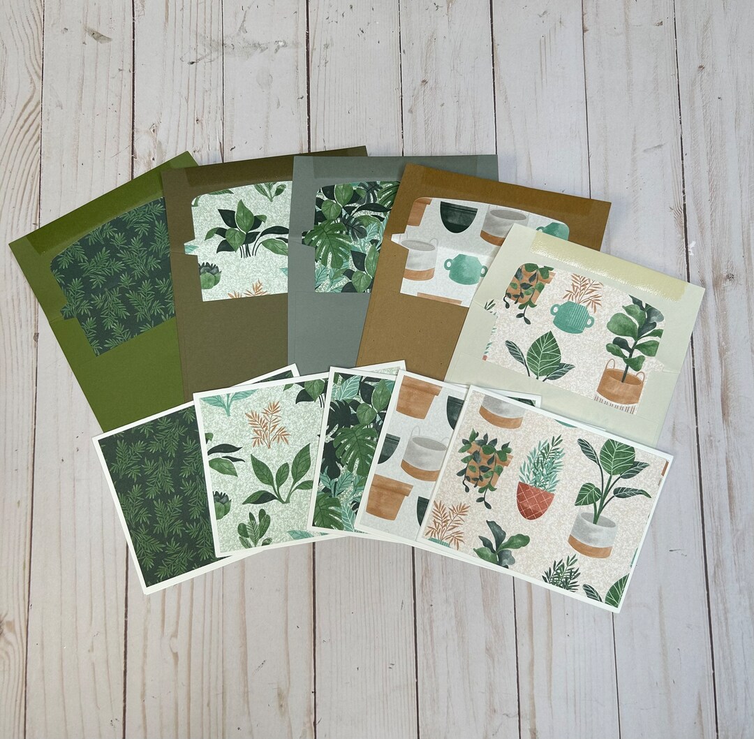 Handmade Botanical Note Card Set, Blank Note Cards, Stationery Set ...