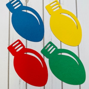 Christmas Holiday Bulb Ornament Die Cut Outs, Christmas Light Bulb Gift ...