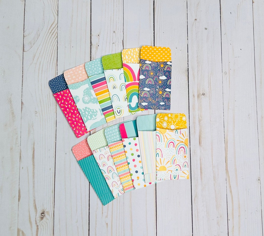 Rainbow Scrapbook Paper Gift Card Holders - Set of 12 - Etsy