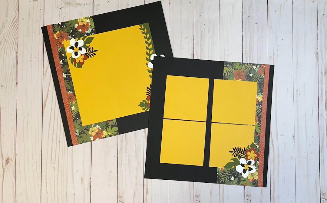 Premade Scrapbook Page, Botanical Blooms, 12 X 12 Scrapbook Page ...