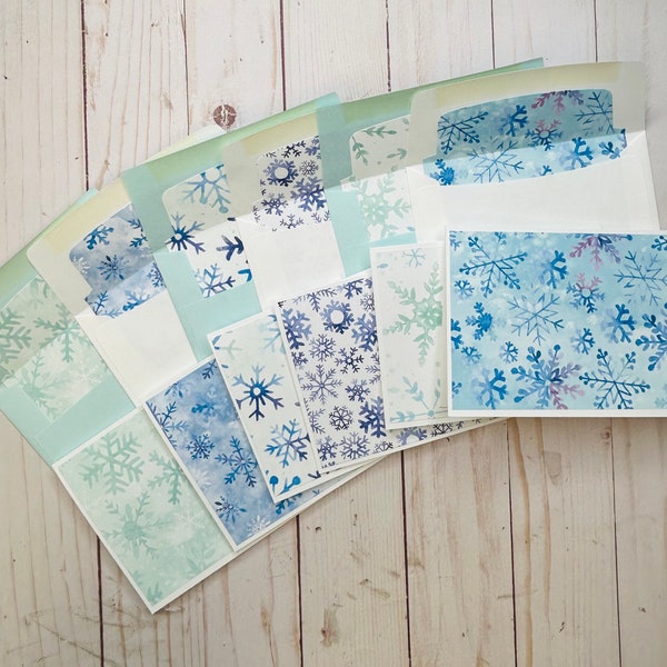 Snowflake Note Cards - Etsy