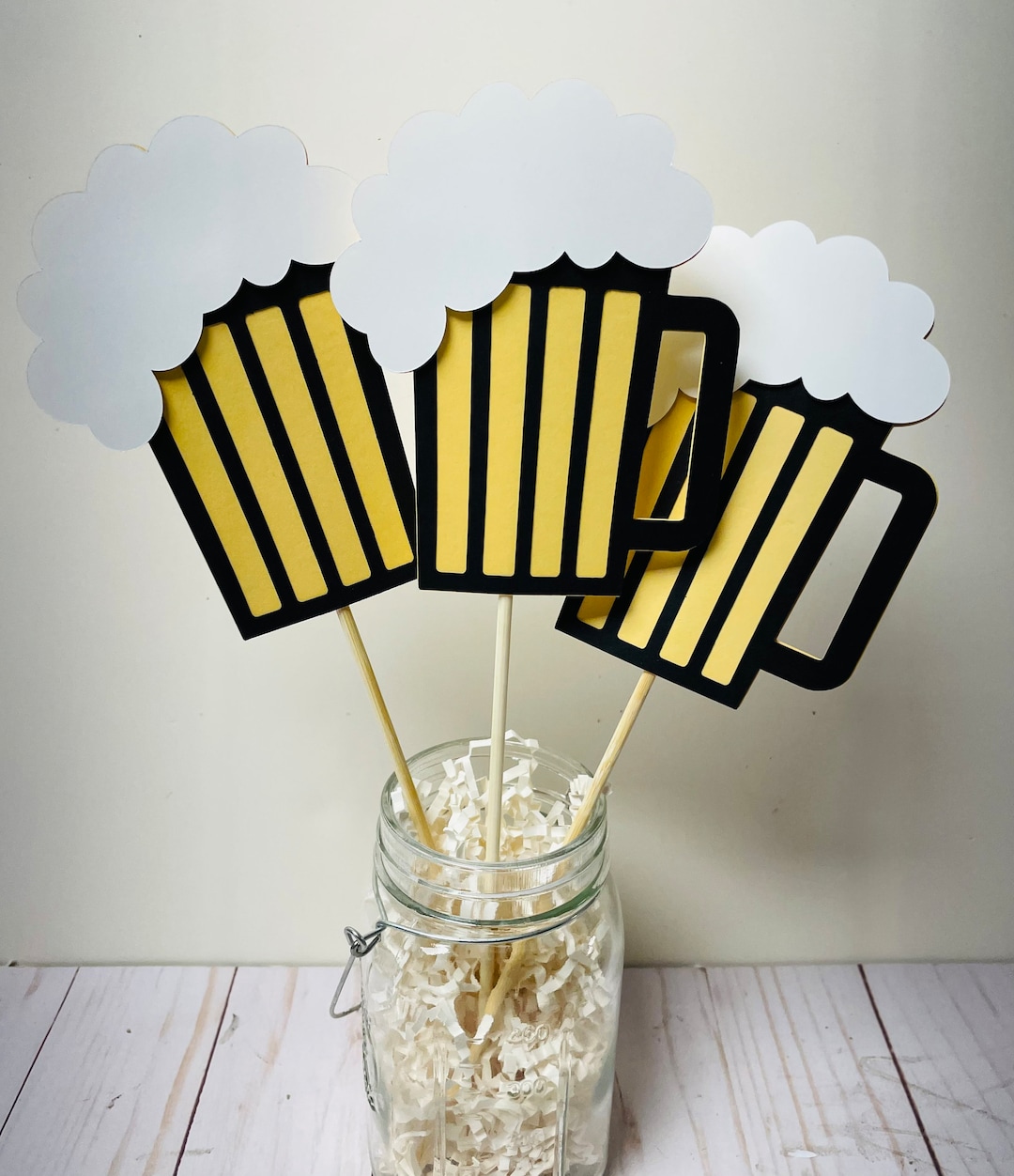 Beer Mug Decor for Birthday Party, Beer Mug Cake Toppers, Cheers and ...