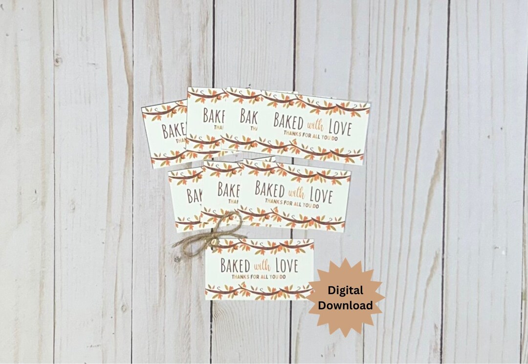 Printable Gift Tags, Kitchen Gifts, Baked Goods Labels, Baked Goods ...