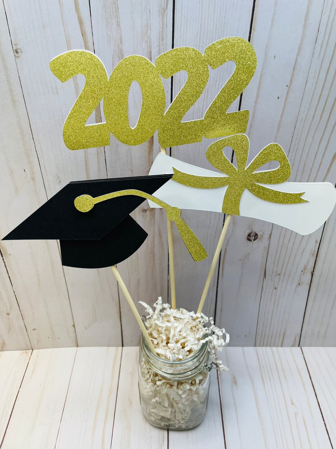 Graduation Decorations, Non Shed Glitter Graduation Centerpieces, Class ...
