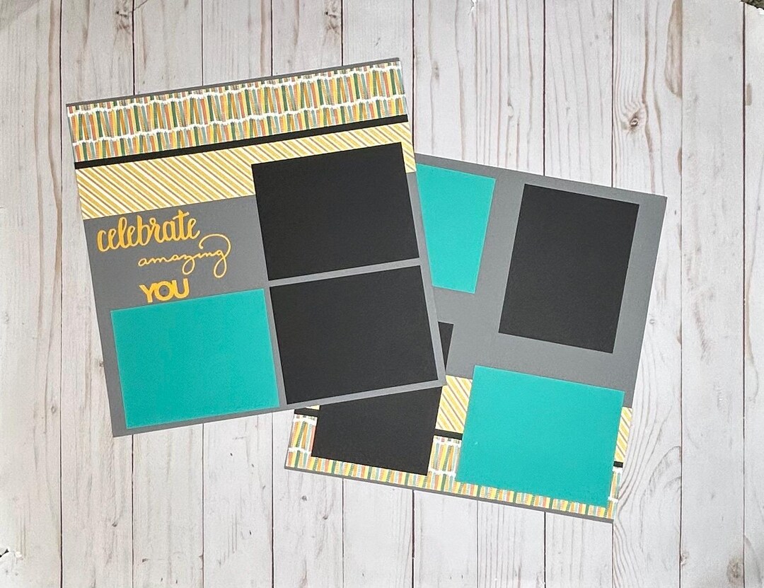 Birthday Scrapbook Page Layout: 12x12 Two-page Design, Celebrate You - Etsy