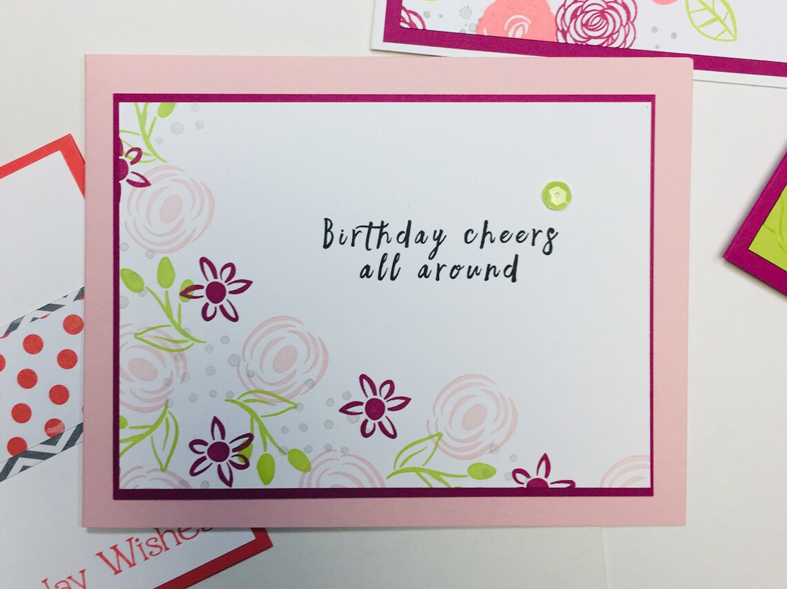 Feminine Birthday Feminine Birthday Card Set. Set of 5 Happy - Etsy
