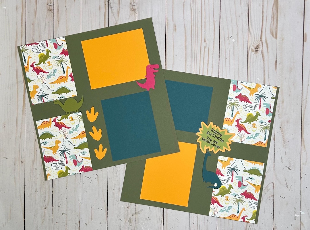 Dinosaur Scrapbook Layout: Premade 12x12 Scrapbook Pages, You Are ...