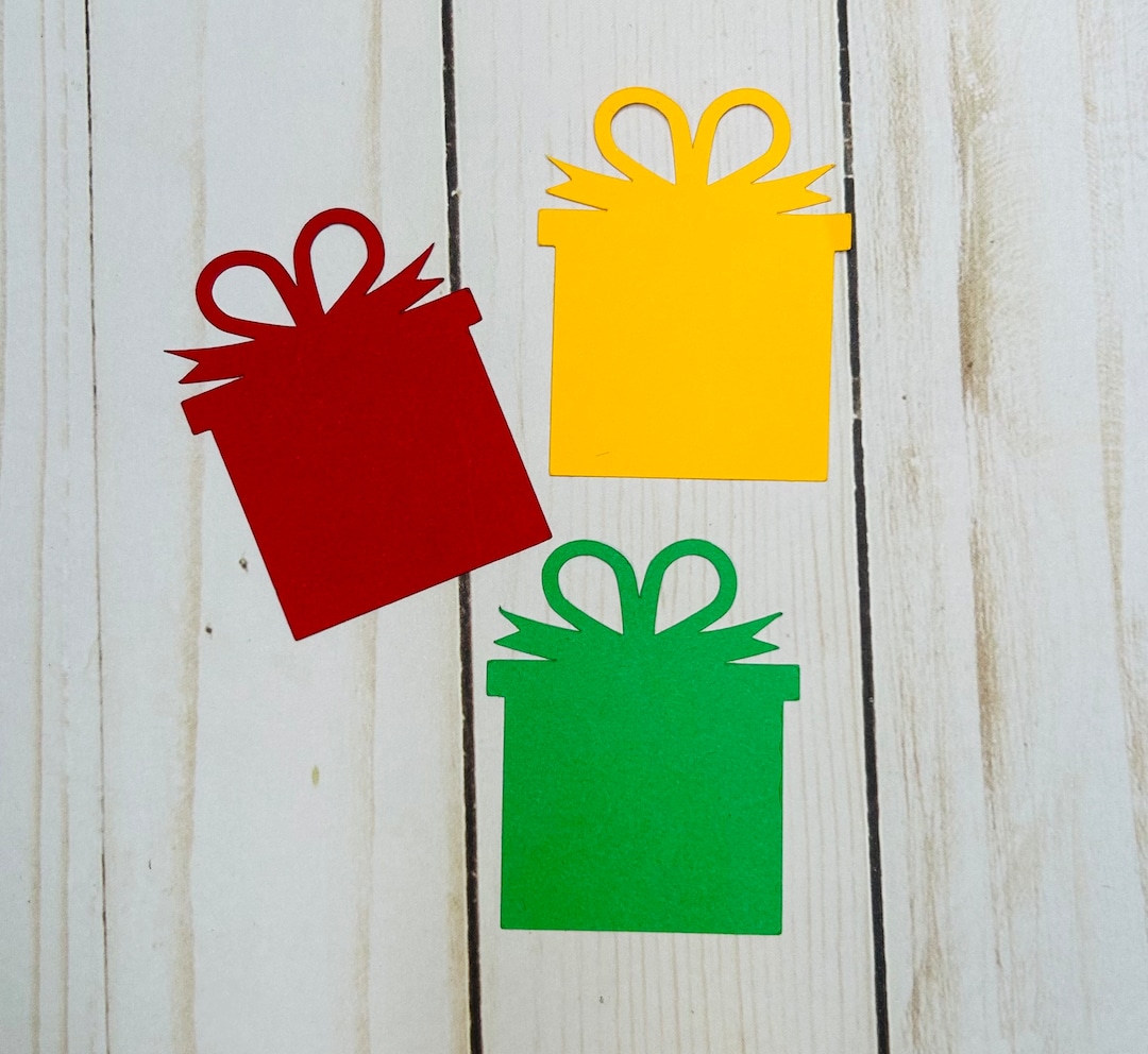 Gift Box Die Cut, Paper Gift Box Present, Cardstock Present Gift Tag ...