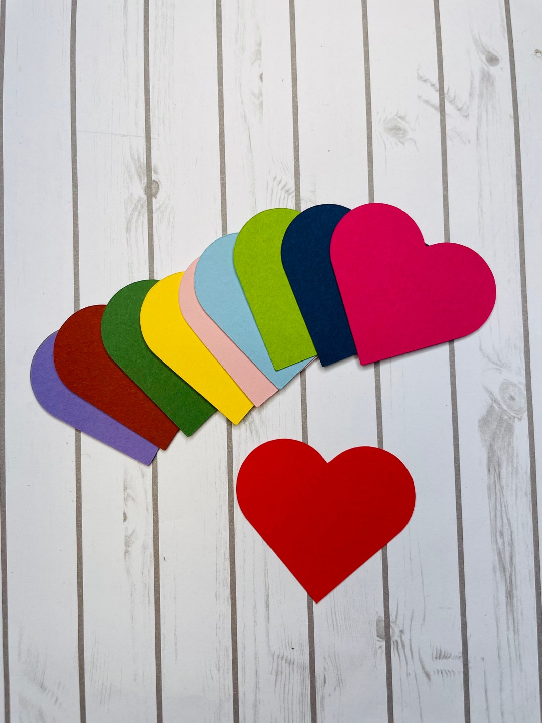 Heart Die Cuts: Colorful Paper Hearts for Scrapbooking & Crafts - Etsy