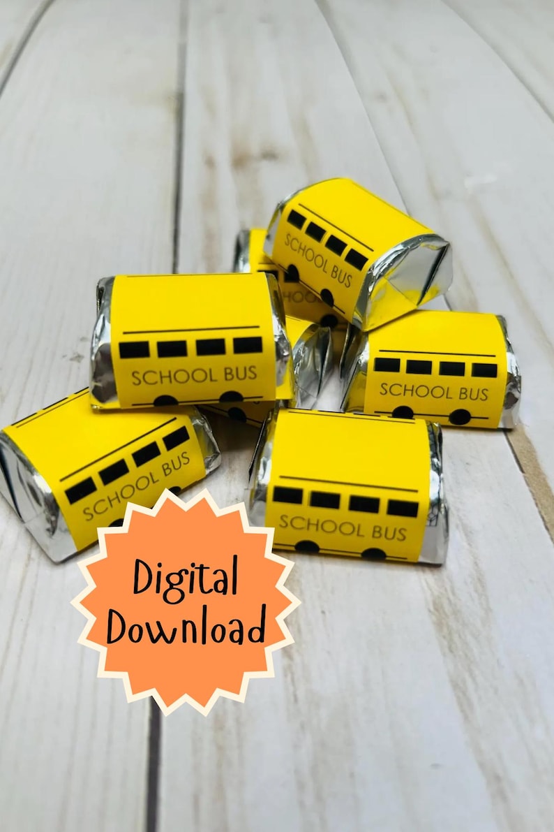 School Bus Hershey Nugget Stickers: Driver Appreciation Gift Digital ...