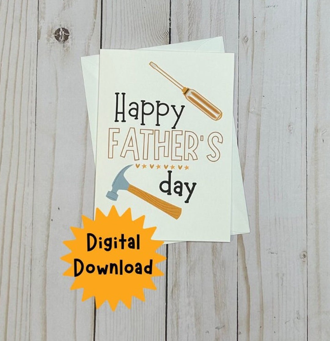 Printable Father's Day Card, Father's Day Card, Card for Dad, Tool Card ...