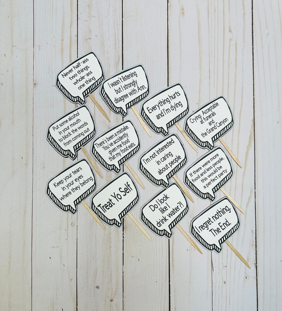 Parks and Rec Cupcake Toppers: TV Quotes Party Decorations - Etsy