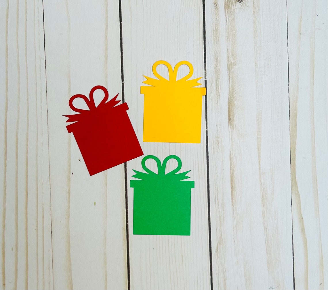 Cardstock Gift Box Die Cuts: Present Tag Shapes, Scrapbooking (set of ...