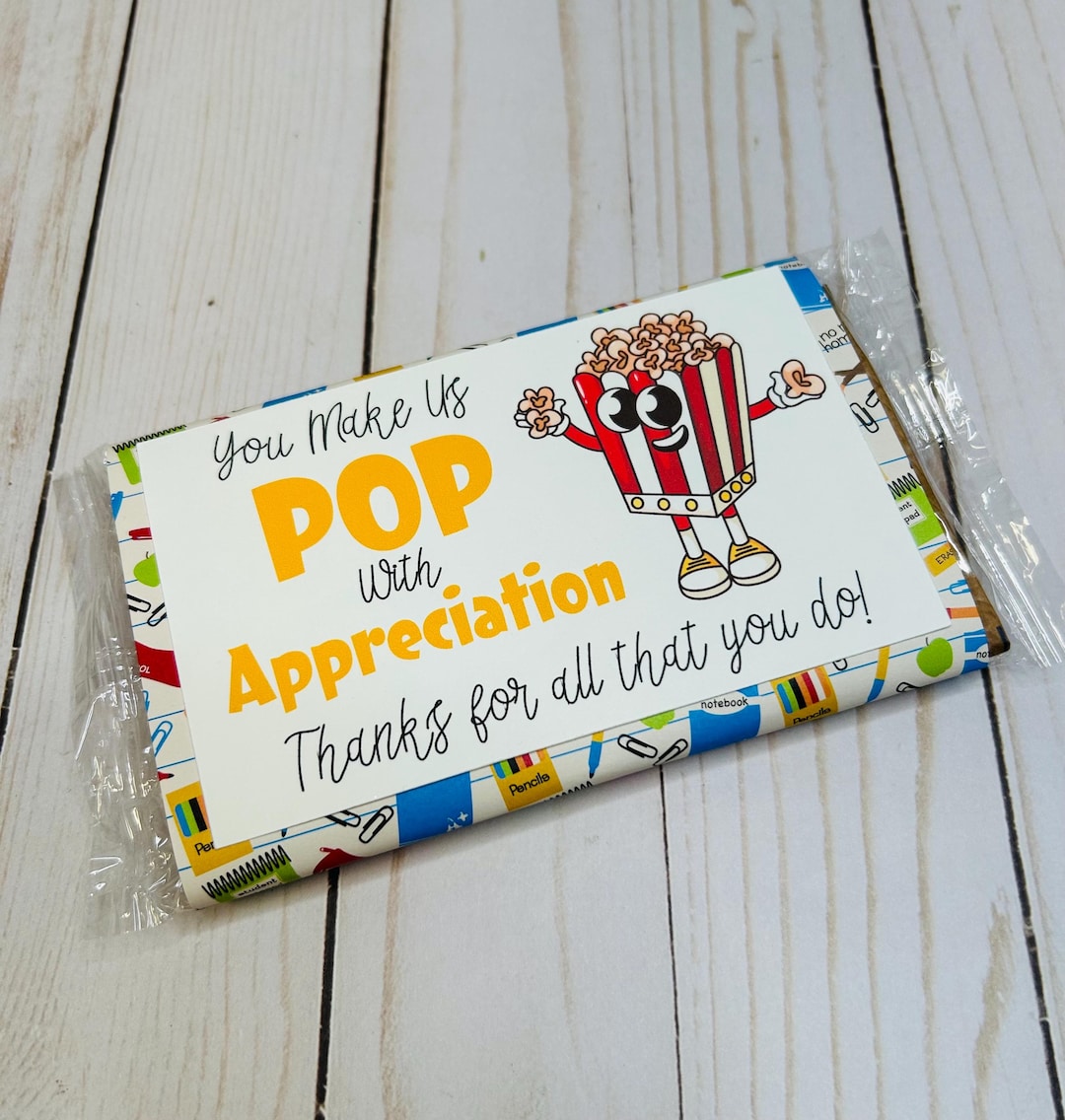 Teacher Appreciation Gift, Microwave Popcorn Party Favors, School Staff ...