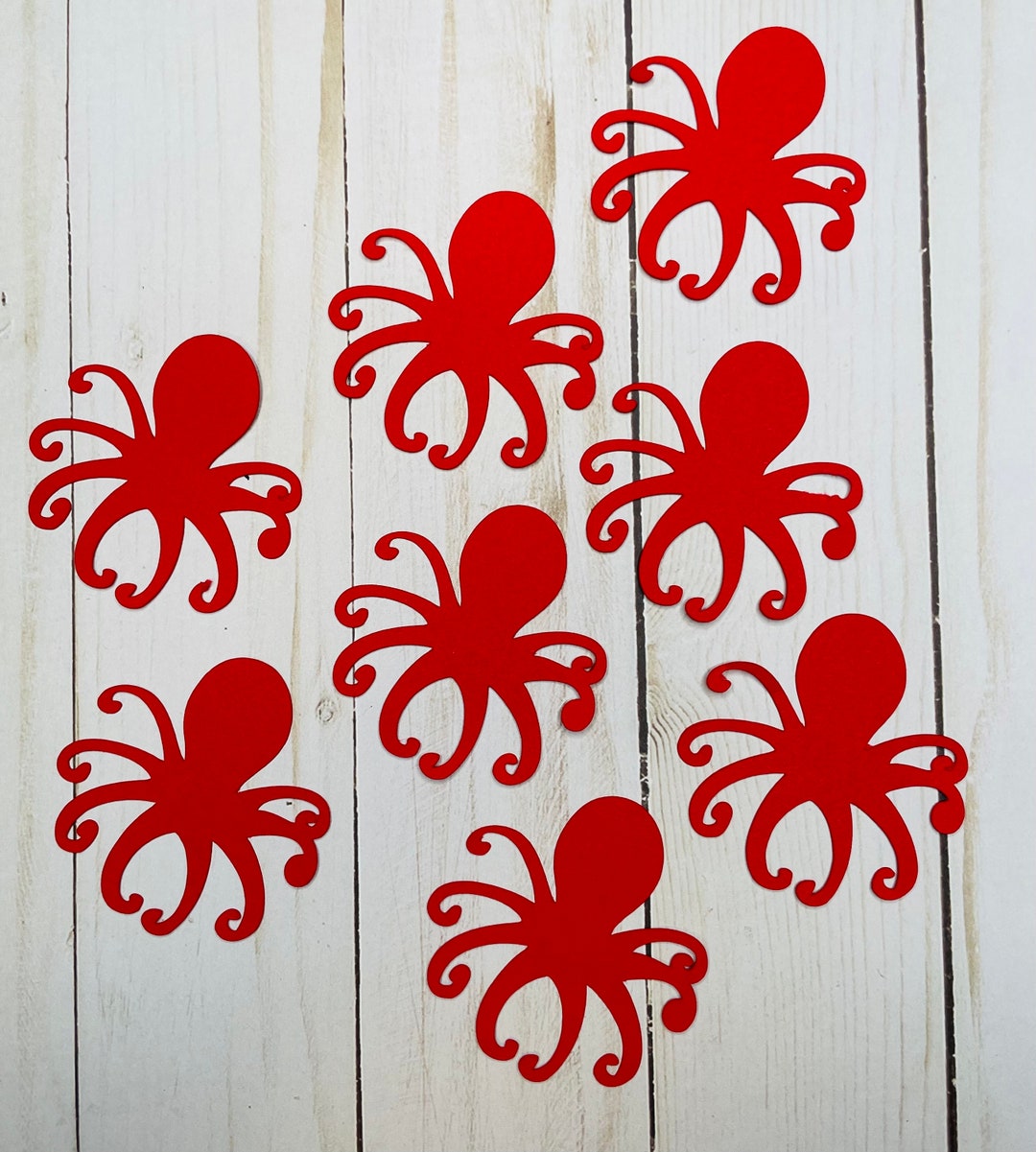 Octopus Die Cuts, Octopus Confetti, Octopus Paper Cut Outs, Sets of 25 ...