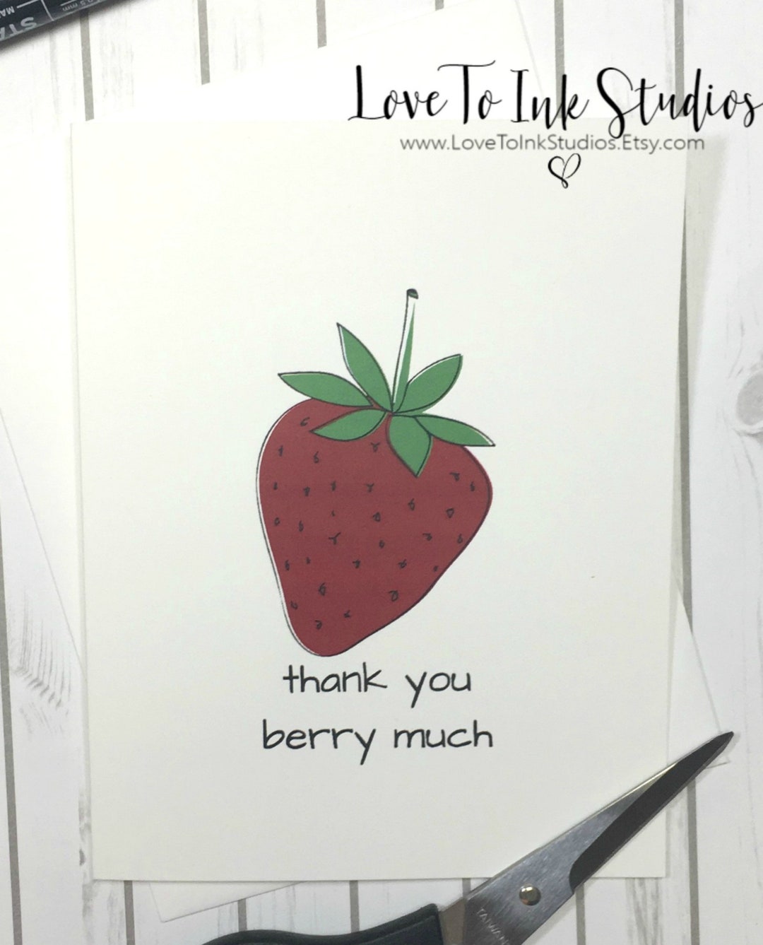 Printable Strawberry Greeting Card Print Your Own Thank You - Etsy