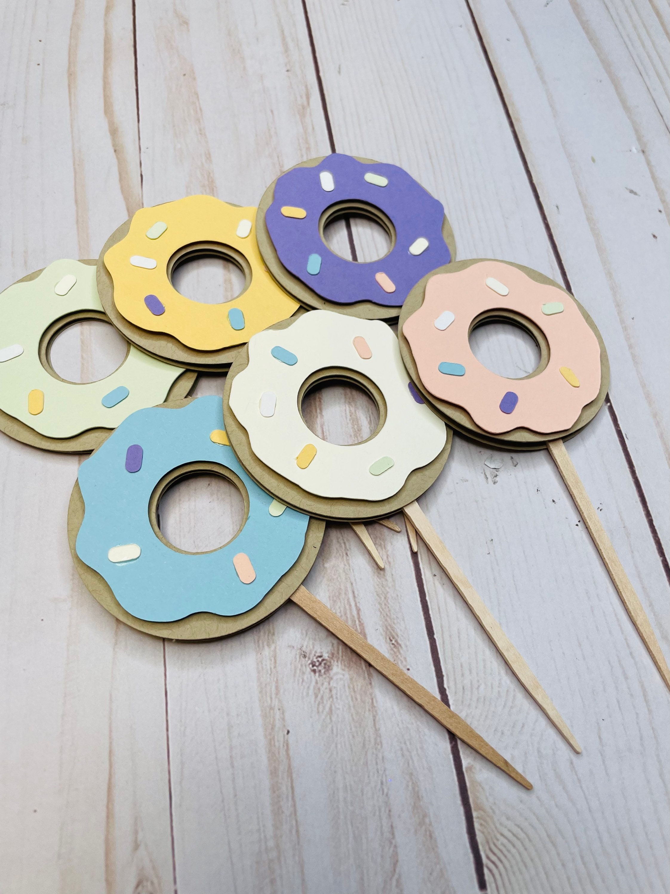 Donut Cupcake Toppers Donut Decorations Donut Party Donut | Etsy