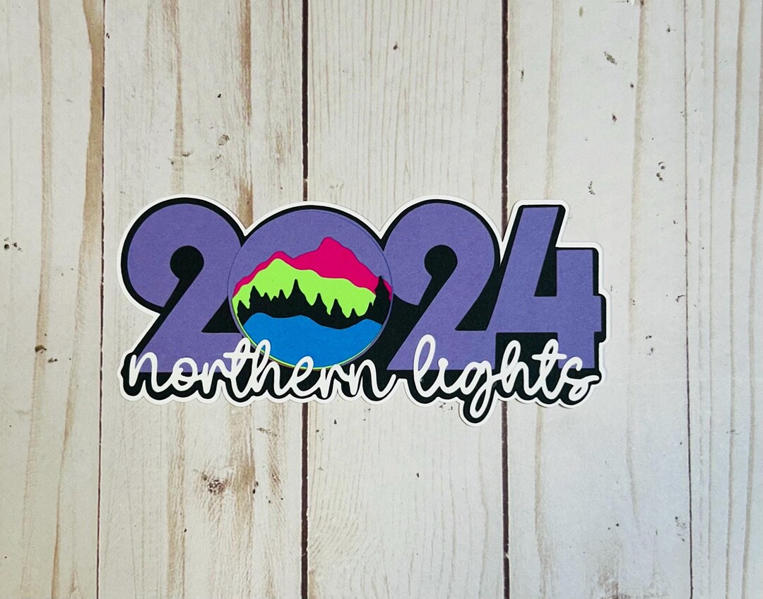 Northern Lights 2024 Scrapbook Title, Premade Scrapbook Title, Aurora ...